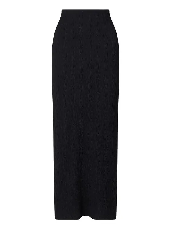 THE ROW Oboe Silk Plissé Maxi Skirt - Black