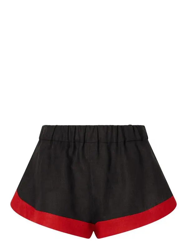 LIBEROWE Stella Tiered Linen Shorts - Black