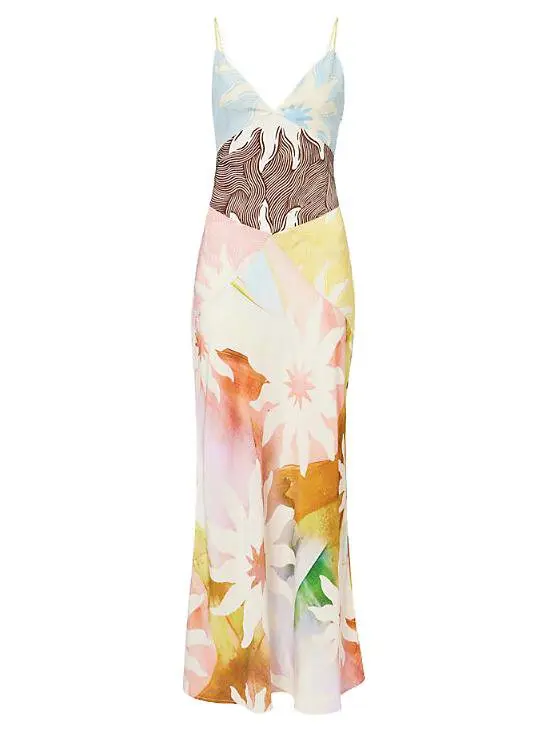 NEVER FULLY DRESSED Printed Valeria Woven Maxi Dress - Multi