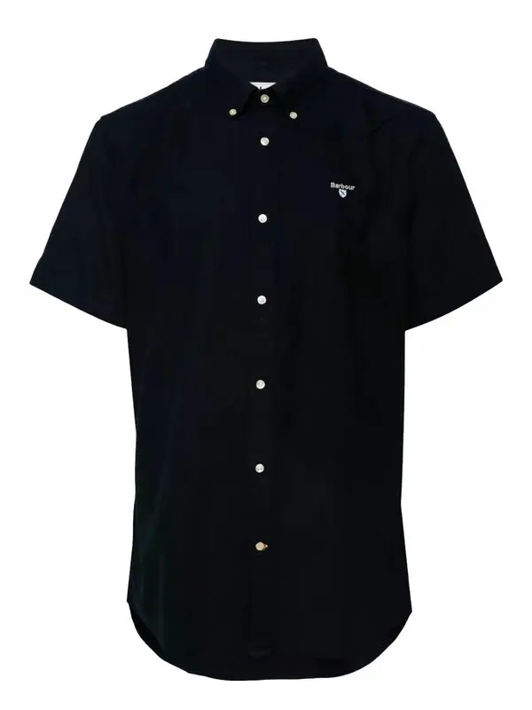 Barbour Embroidered-logo Cotton Shirt - Blue