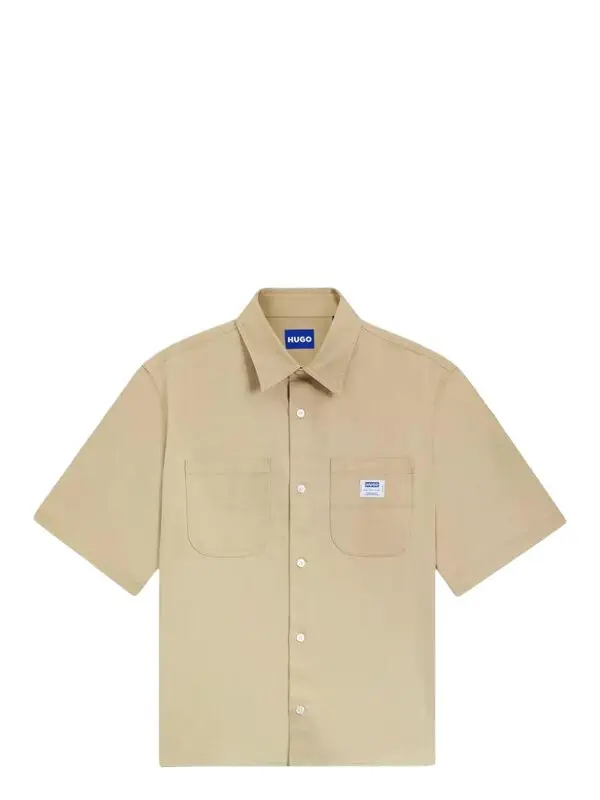 Hugo Chest-pocket Short-sleeve Shirt - Neutrals