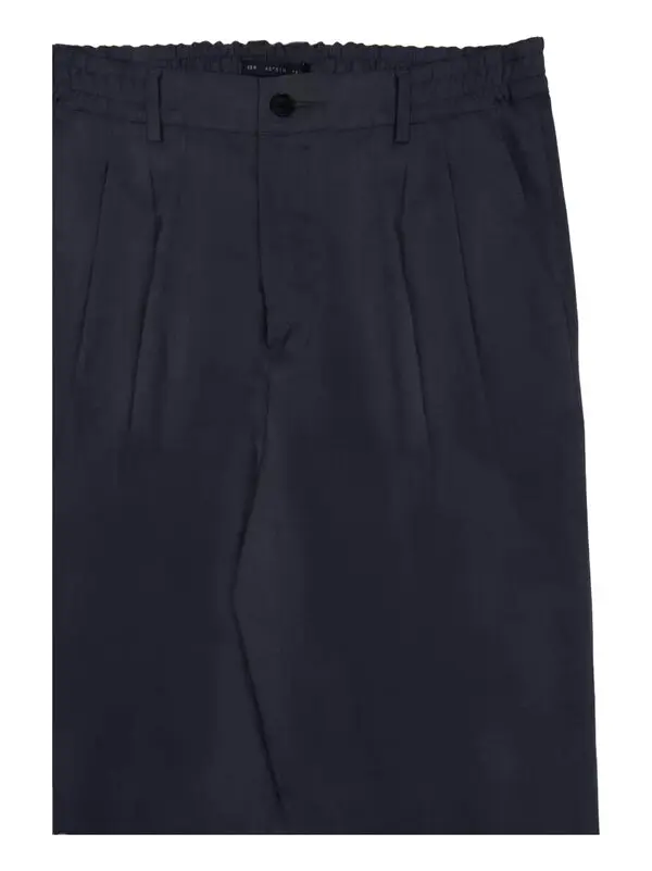 LOW BRAND Pleated Elasticated-waistband Trousers - Blue
