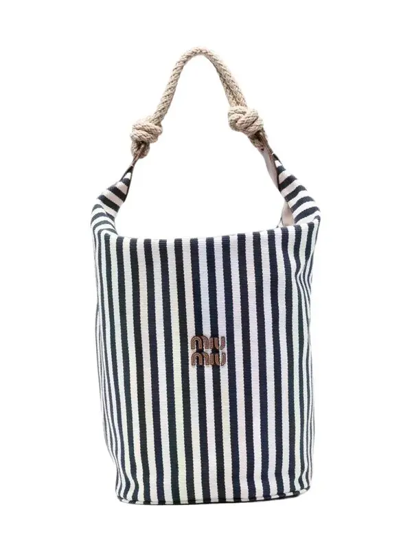 Miu Miu Striped Shoulder Bag - Blue
