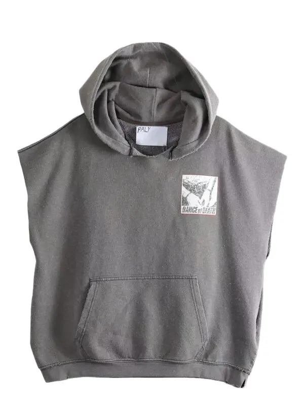 PALY Sleeveless Graphic Hoodie - Grey