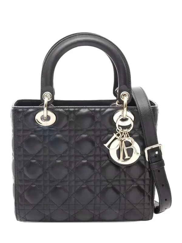 Dior Medium Lady Two-way Handbag - Black