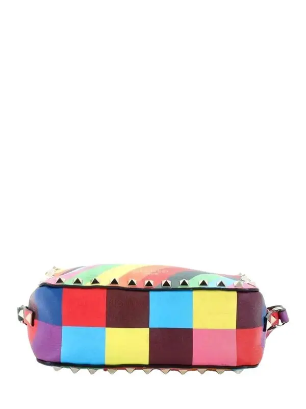 Valentino Garavani Rockstud 1973 Camera Striped Leather Crossbody Bag - Multicolour