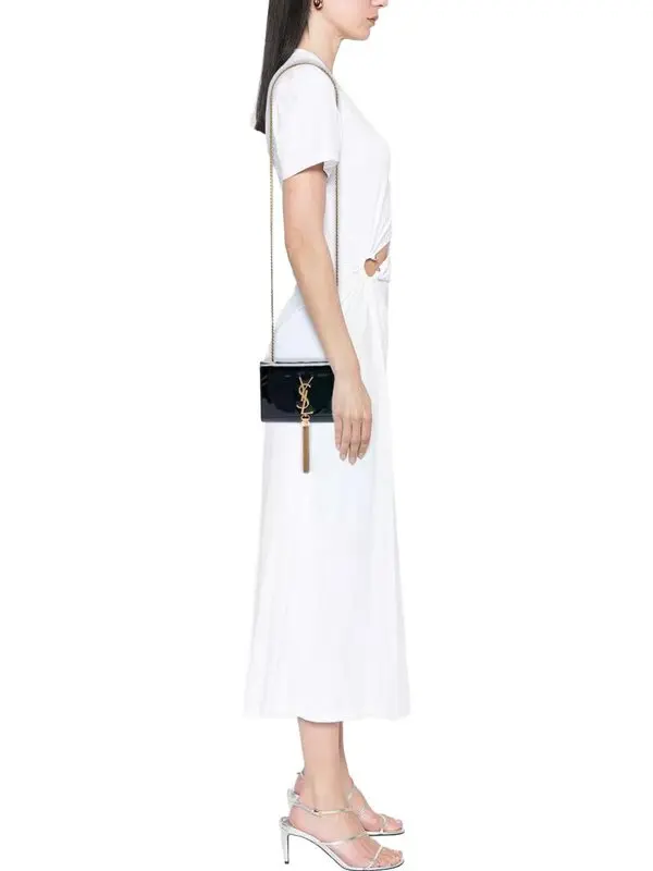 Saint Laurent Patent Monogram Kate Tassel Crossbody Bag - Black