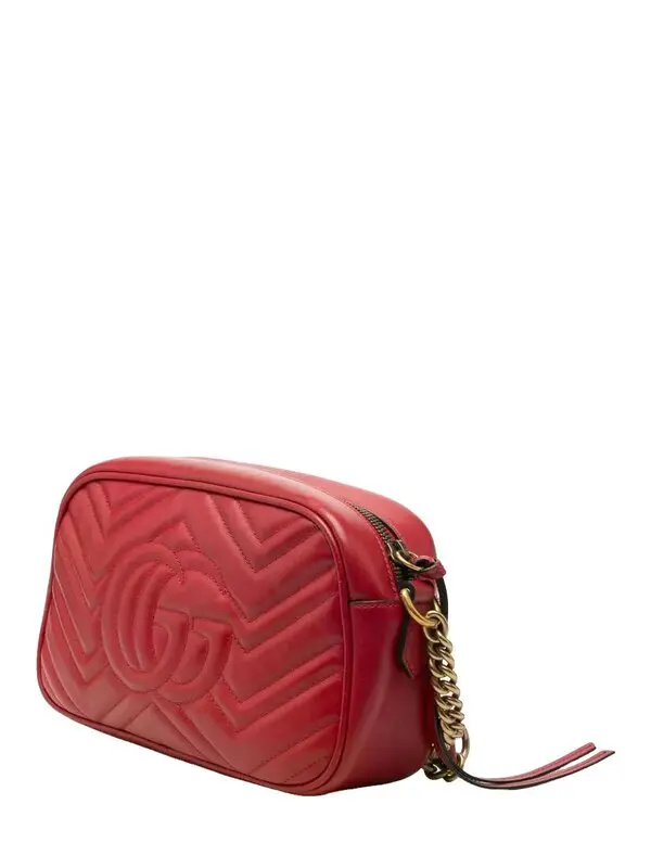 Gucci Gg Marmont Matelassé Leather Crossbody Bag - Red