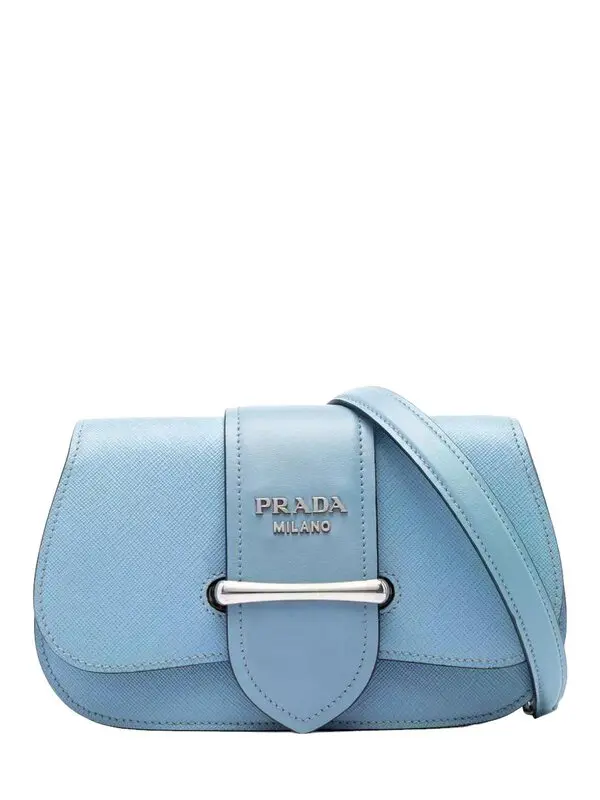 Prada Saffiano Leather Sidonie Mini Crossbody Bag - Blue