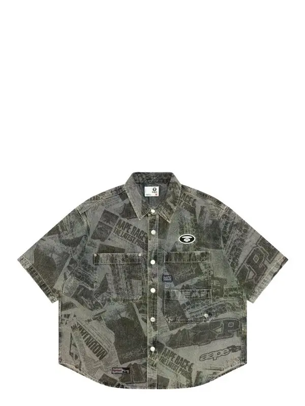 AAPE BY *A BATHING APE Moonface-print Shirt - Blue