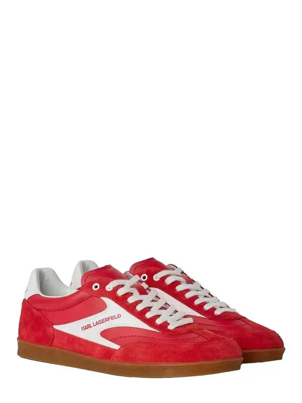 Karl Lagerfeld Kandidate Leather Sneakers - Red