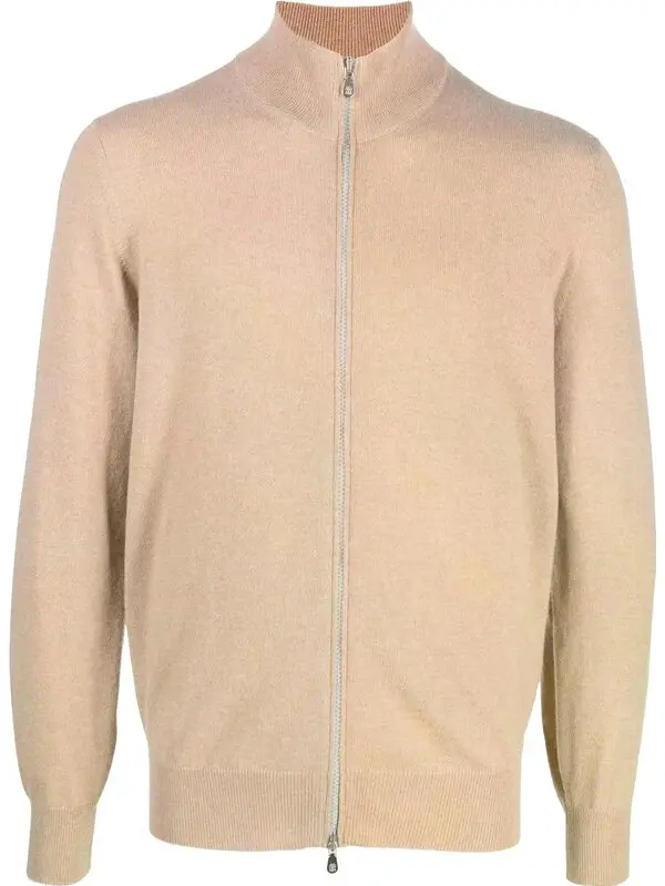 Brunello Cucinelli Zip-up Cashmere Jumper - Neutrals