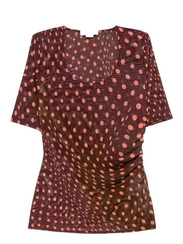 Stella McCartney Polka-dot Ruched Top - Brown