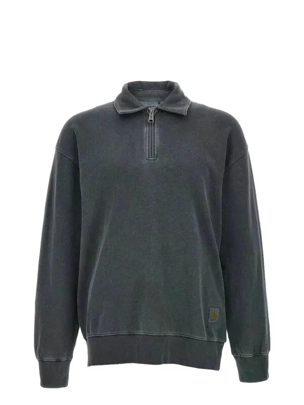 Carhartt Work In Progress Harper Garment-dyed Zip-fastening Polo Shirt - Grey