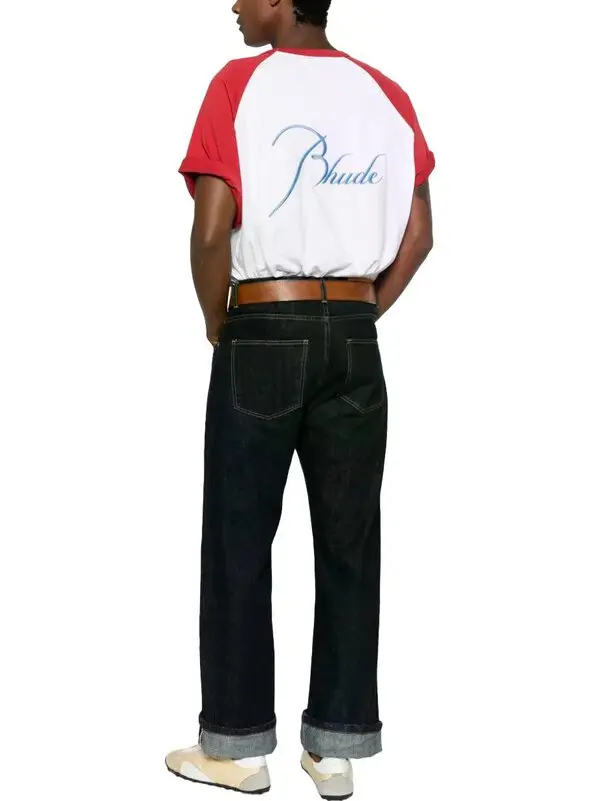 Rhude Classique Logo-embroidered Raglan-sleeve Cotton T-shirt - White
