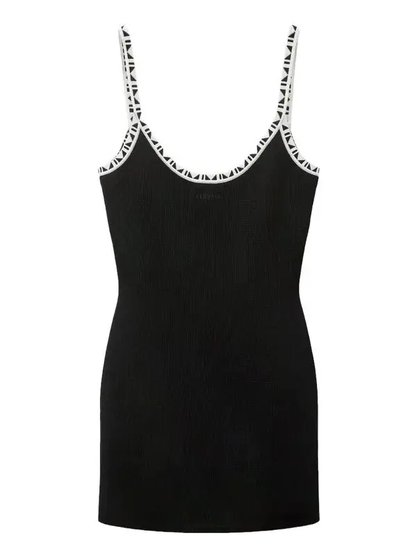 Versace Stretch Viscose Jacquard Mini Dress - Black