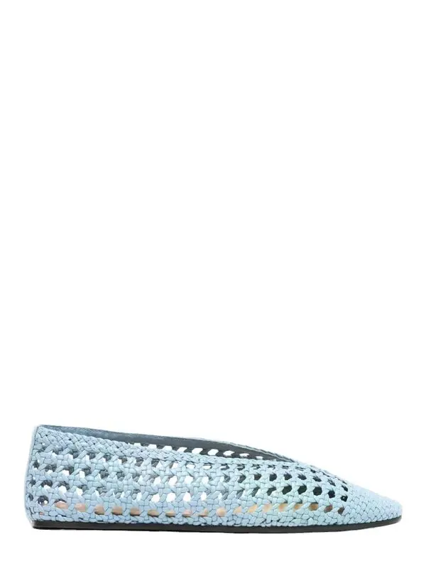 SCAROSSO Ella Woven Ballet Flats - Blue