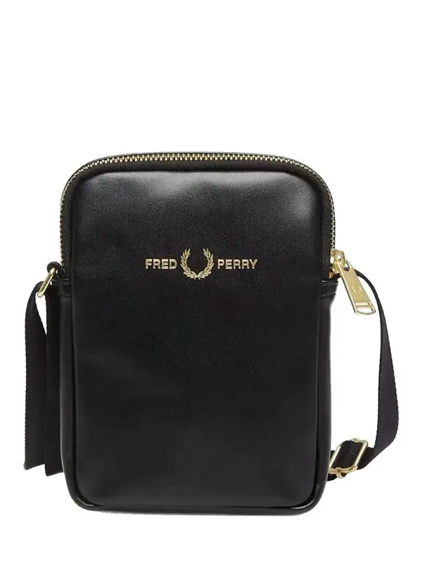 Fred Perry Laurel Wreath Leather Side Bag - Black