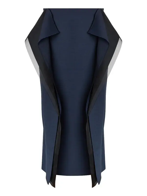 A.W.A.K.E. Mode Panelled Stretch-wool Midi Skirt - Navy