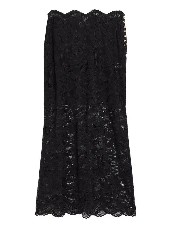 Rabanne Stretch-lace Midi Skirt - Black