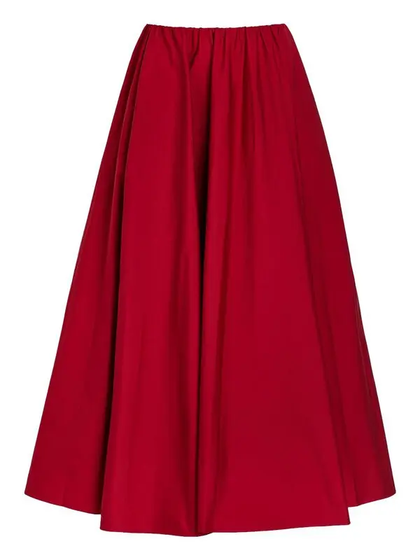 Staud Milano Stretch-cotton Maxi Skirt - Red