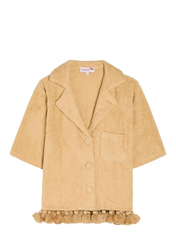 Cap D'antibes Antonia Tasseled-hem Terry Shirt - Beige
