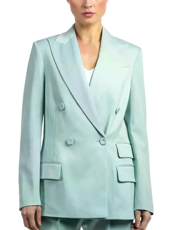 Another Tomorrow Double-breasted Blazer - Blue