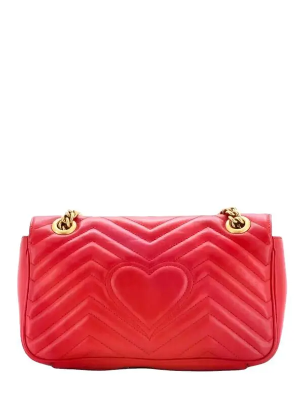 Gucci Gg Marmont Matelassé Leather Small Crossbody Bag - Red