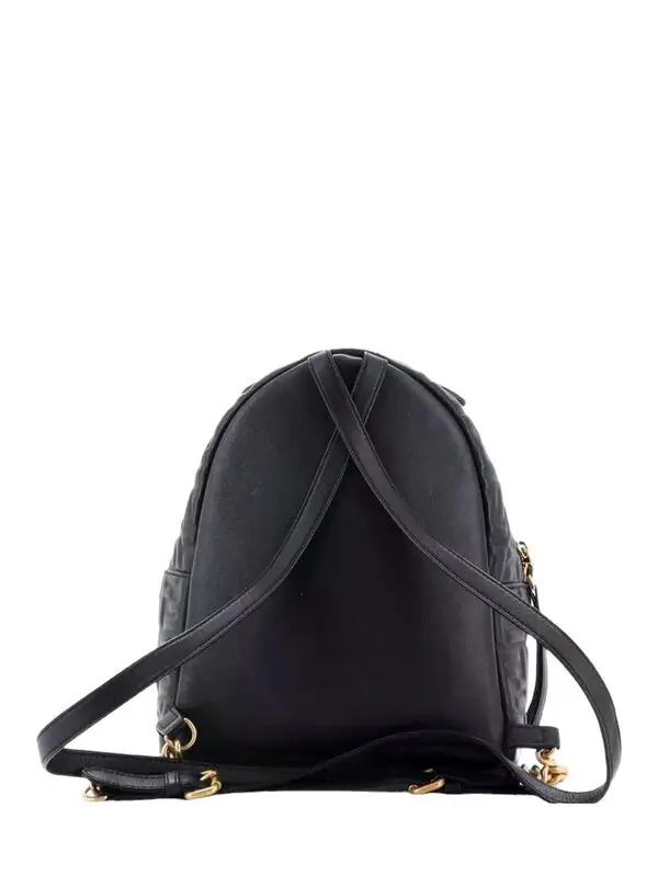Fendi Leather Zucca Embossed Mini Backpack - Black