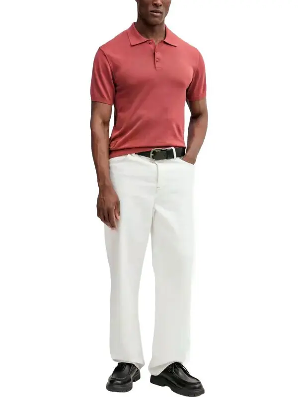 BLAUER. Custer Buttoned Polo Shirt - Red