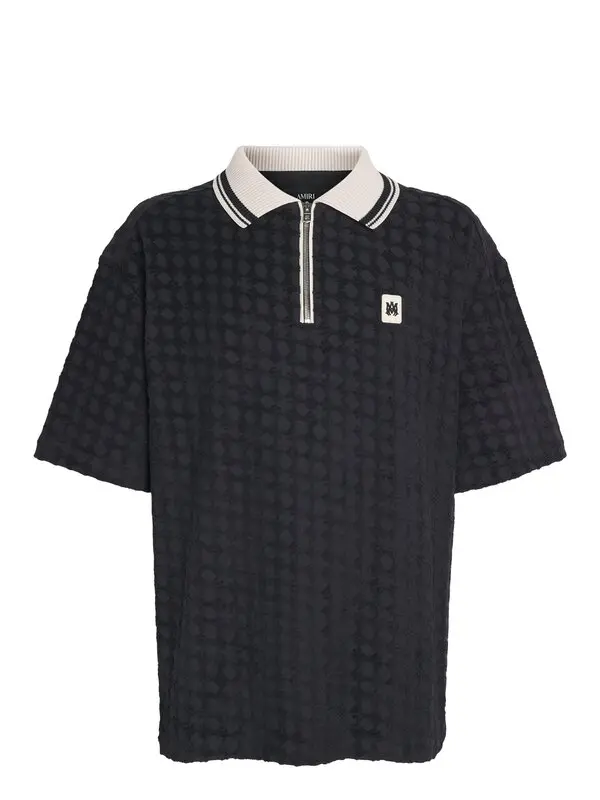 Amiri Ma Quad Zip-up Polo Shirt - Black