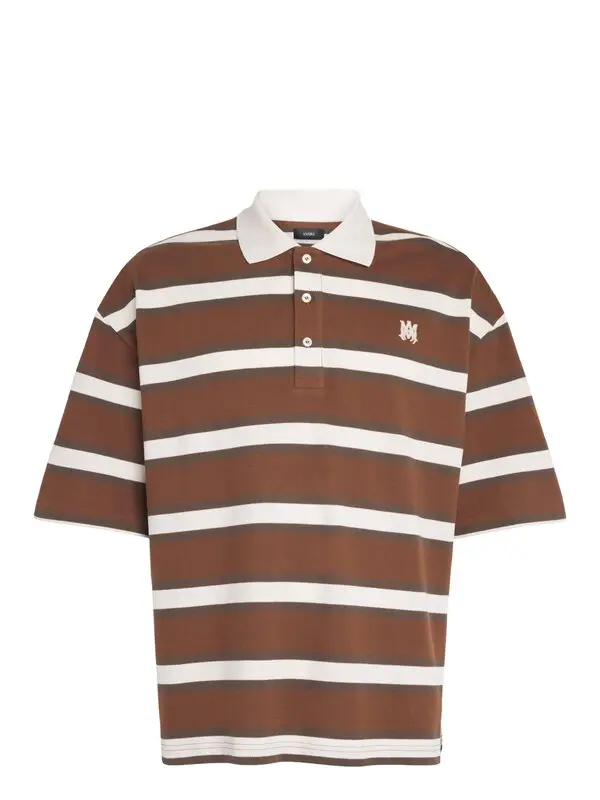 Amiri Cotton Stripe Logo T-shirt - Brown