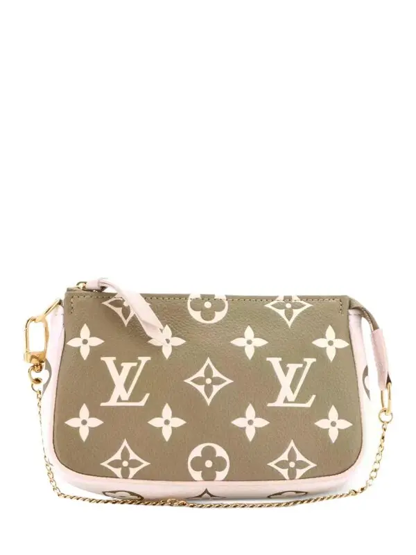 LOUIS VUITTON Pochette Accessoires Monogram Empreinte Leather Mini Clutch Bag - Neutrals