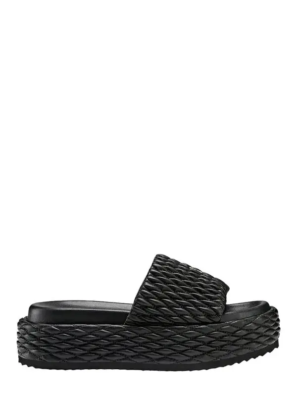 Bogner Sorrento Quilted Flatform Slides - Black