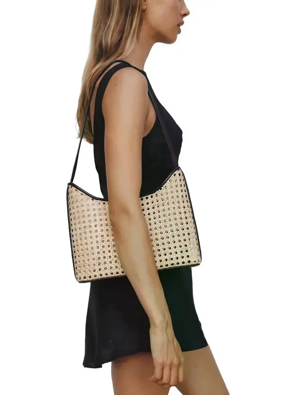 BEMBIEN Marni Rattan Shoulder Bag - Neutrals