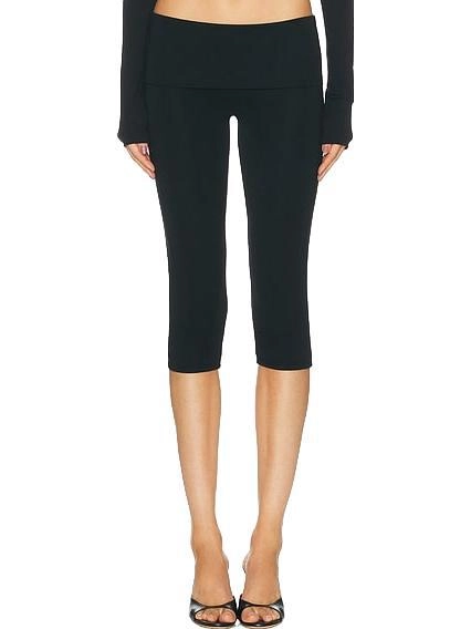 Eterne Foldover Capri Legging - Black