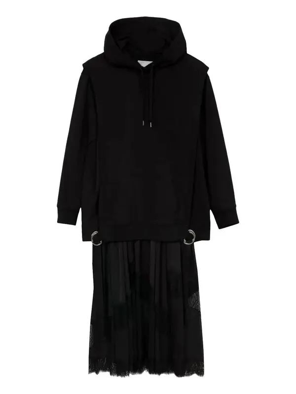 3.1 Phillip Lim Layered Lace-detail Cotton Dress - Black