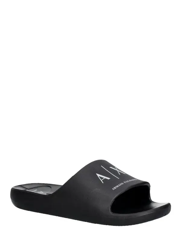 Armani Exchange Logo Slides - Black