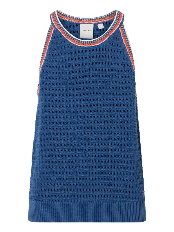 Varley Aberg Crochet-knit Cotton Tank - Blue