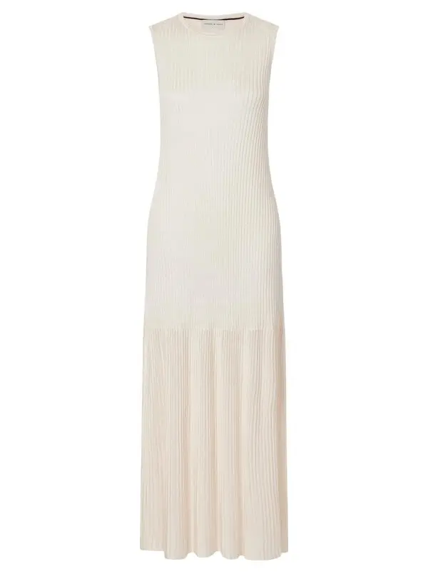 Veronica De Piante Gabby Ribbed-knit Jersey Maxi Dress - Neutrals