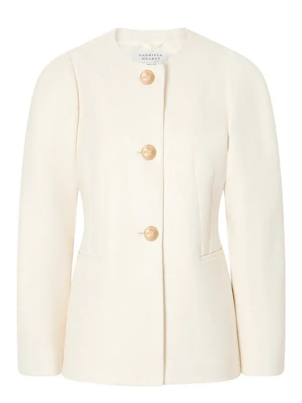 Gabriela Hearst Daelan Silk And Wool-blend Jacket - Neutrals