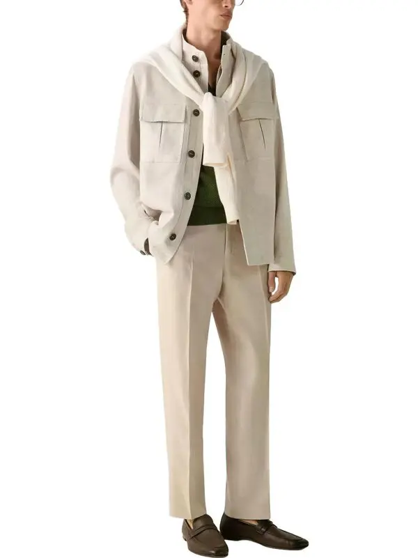 Zegna Oasi Lino Field Jacket - Neutrals