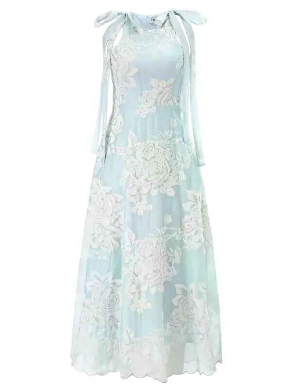 DREAM CATCHER Sofia Floral-embroidered Midi Dress - Blue