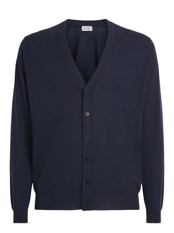 John Smedley Extra Fine Merino Wool Cardigan - Navy