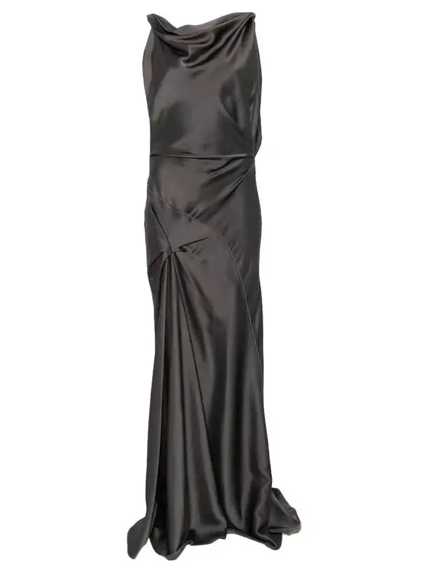 Victoria Beckham Posy Cowl-neck Maxi Dress - Grey