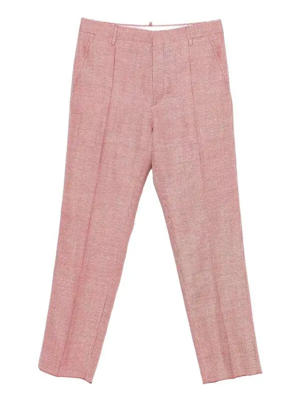 Dsquared2 Houndstooth Pattern Pressed Crease Trousers - Red