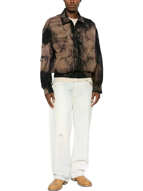 FENG CHEN WANG Tie-dye Distressed Jacket - Black