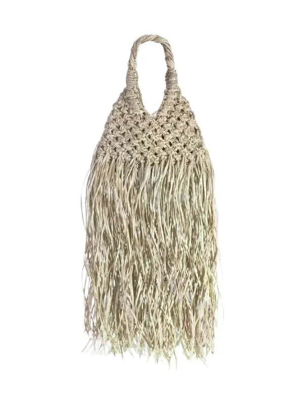 HIBOURAMA Vannifique Crystal-embellished Fringed Shoulder Bag - Neutrals
