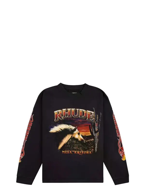 Rhude Mesa Stallion Graphic Print Sweater - Black