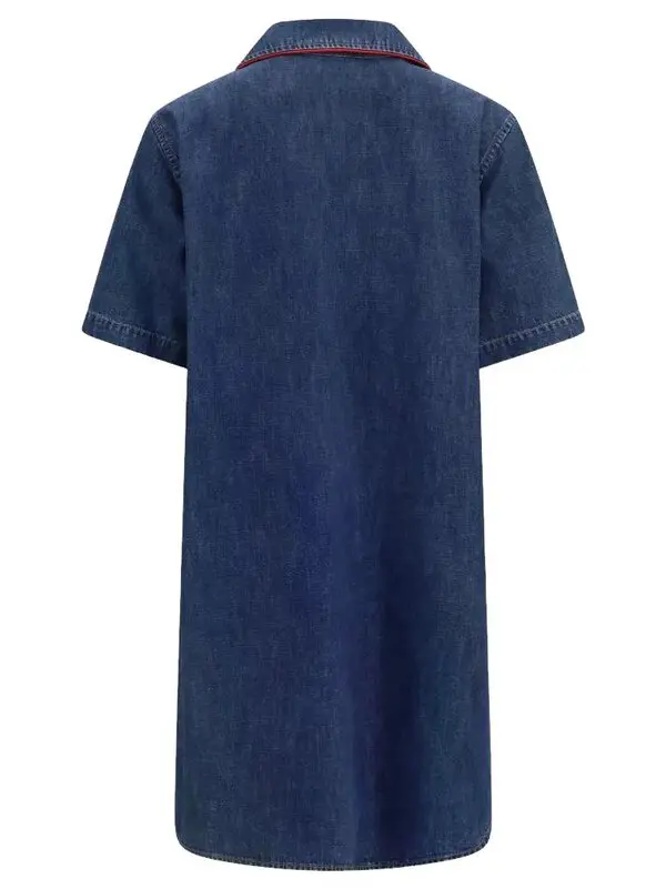 Valentino Garavani Vlogo Signature Denim Mini Dress - Blue